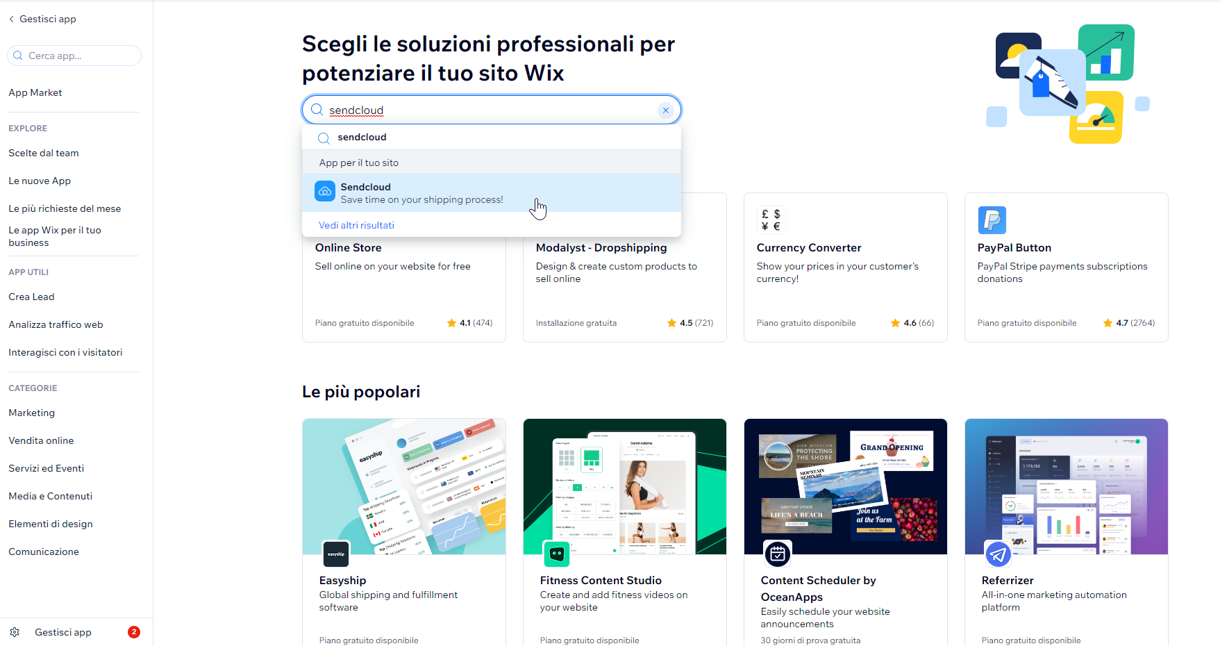 Integrazione di Wix – Sendcloud Help Center